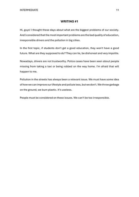 INTERMEDIATE 11 - WRITING 1, 2 & 3 | samsstudy | uDocz