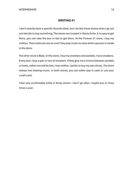 INTERMEDIATE 12 - WRITING 1 & 2 | samsstudy | uDocz