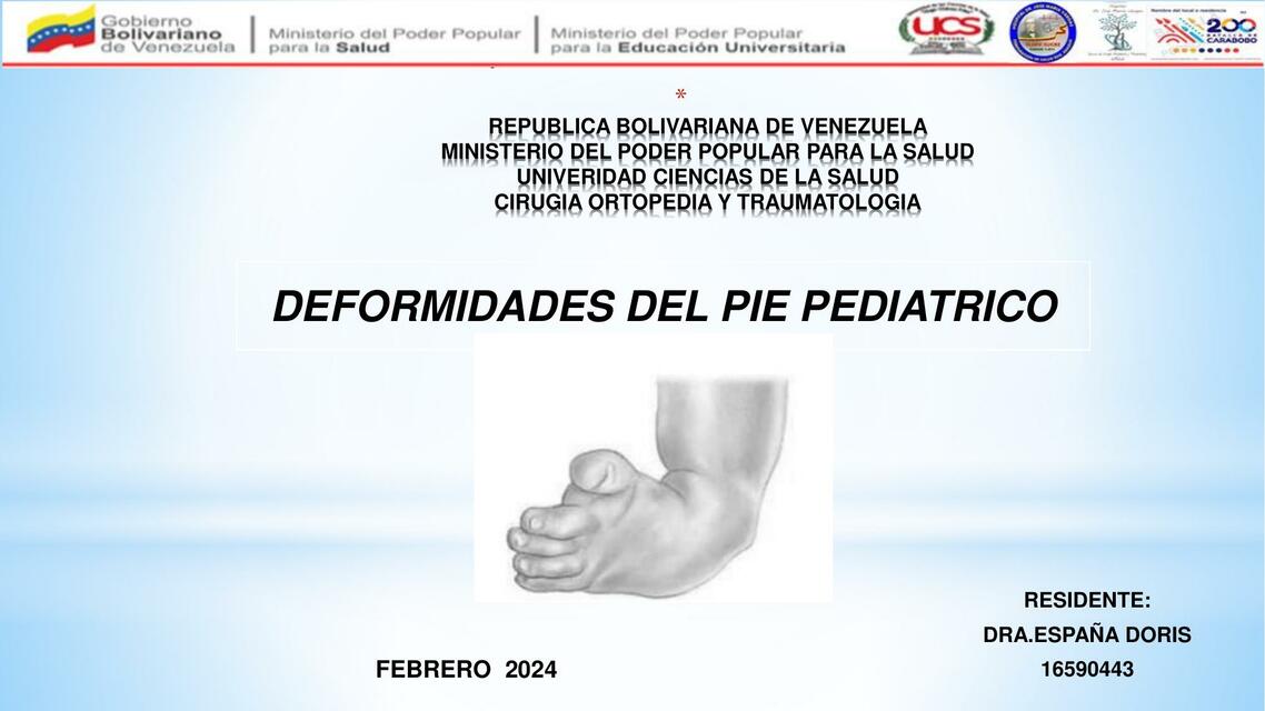 Deformidades pie pediatrico | doris españa | uDocz