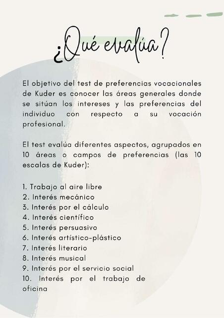 Test de Kuder | Lorena De Jesus Juarez | uDocz