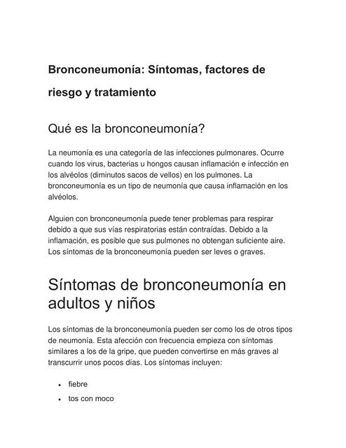 Flashcards de Bronconeumonía | Por Aura Ester Peréz Rada | uDocz