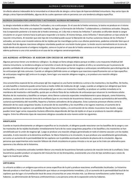 Alergia e hipersensibilidad | Celeste Codutti | uDocz