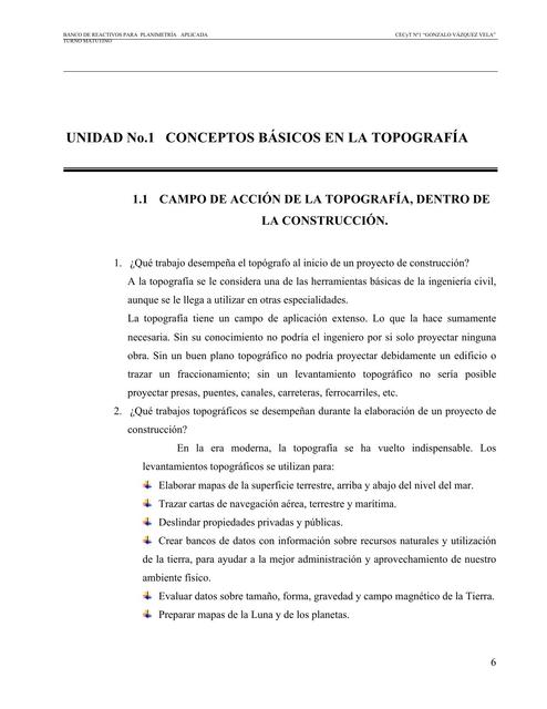 Conceptos Básicos de la Topografía | Zenon Vargas | uDocz