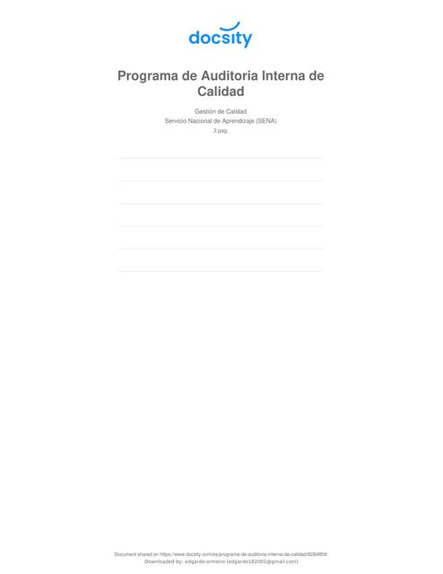 Programa de Auditoría Interna de Calidad | Edgardo Nicolas Ormeño ...