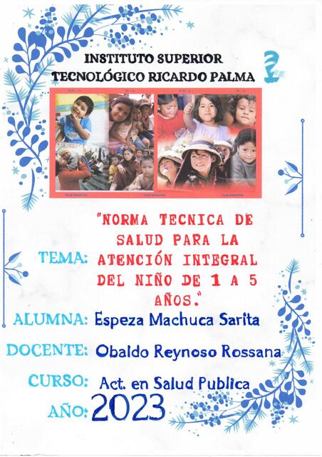 Norma Técnica De Salud Para La Atención Integral Del Niño De 1 A 5 Años
