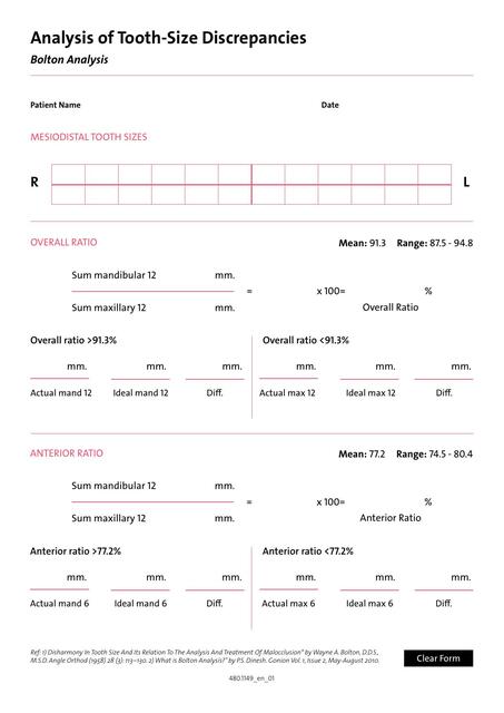 Flashcards de Analysis of Tooth-Size Discrepancies | Por William Cueto ...