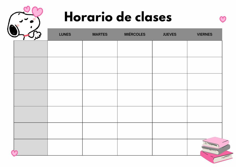 Horario de clases - snoopy | patdesign | uDocz