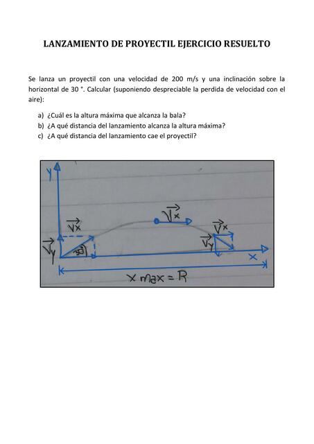 LANZAMIENTO DE PROYECTIL EJERCICIO RESUELTO | Ana B. | uDocz