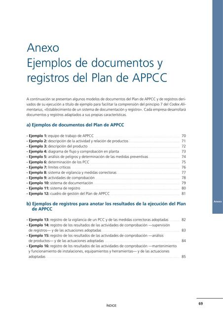 AnexoEjemplos de documentos yregistros del Plan de APPCC | | uDocz