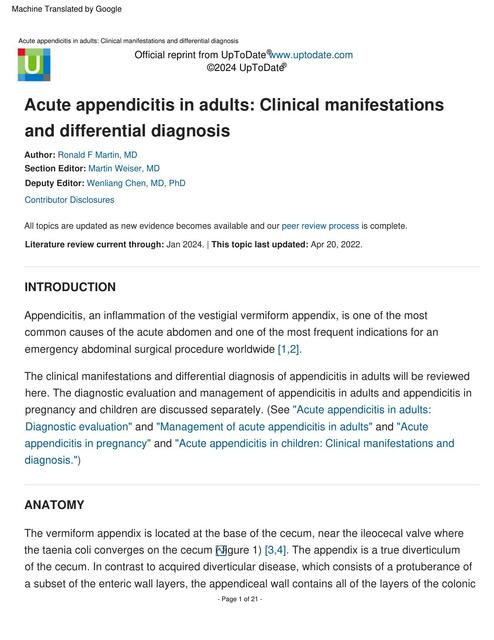 Acute Appendicitis in Adults | july zepeda | uDocz