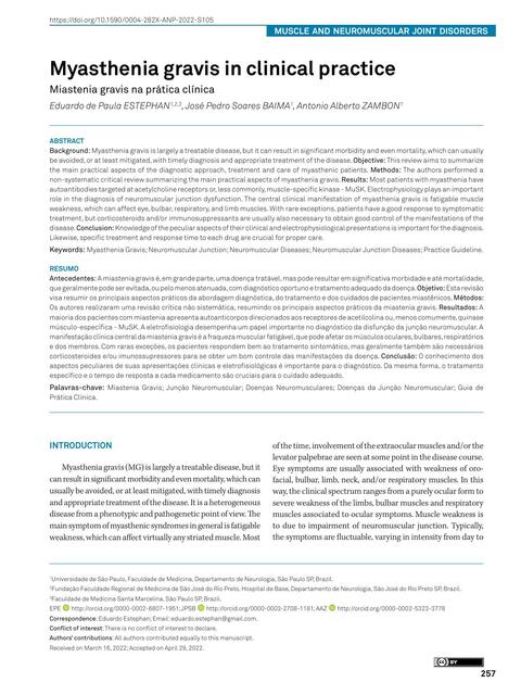 Myasthenia gravis in clinical practice | Alejandra Ixquiac | uDocz