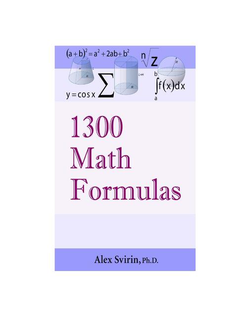 1300 FORMULAS DE MATEMATICAS | INGENIEROS LMI | uDocz