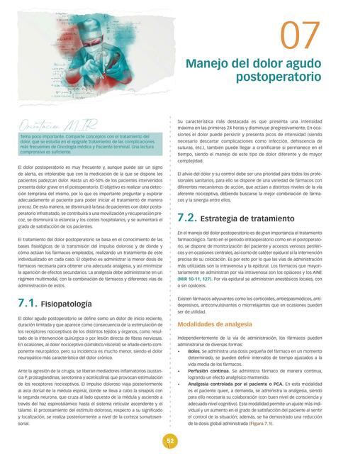 Manejo del dolor agudo postoperatorio | Full ciencia | uDocz
