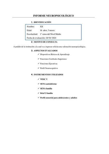 Informe Neuropsicológico | Sandra Morel | uDocz