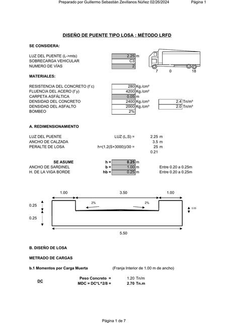 Diseño De Puente Tipo Losa Método Lrfd Rosa Nina Udocz