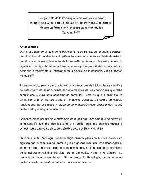 El Surgimiento de la Psicología | Ysaac Garcia | uDocz