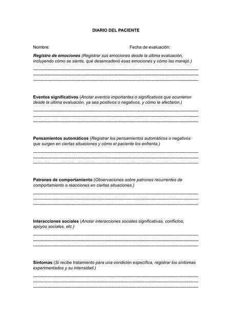 Diario del paciente | Claudia Quispe | uDocz