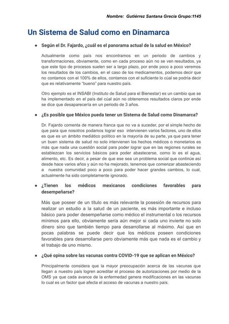 Un Sistema de Salud como en Dinamarca | Grecia Gutiérrez Santana | uDocz Un Sistema de Salud como en Dinamarca | Grecia Gutiérrez Santana | uDocz
