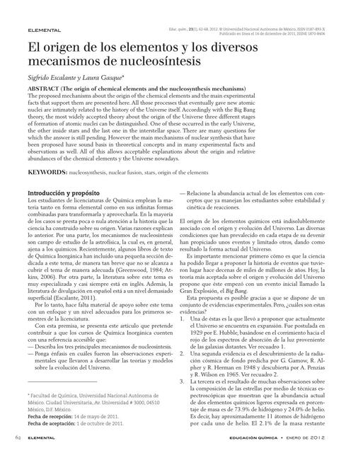 Mecanismos de Nucleosíntesis | Geología 2021 | uDocz