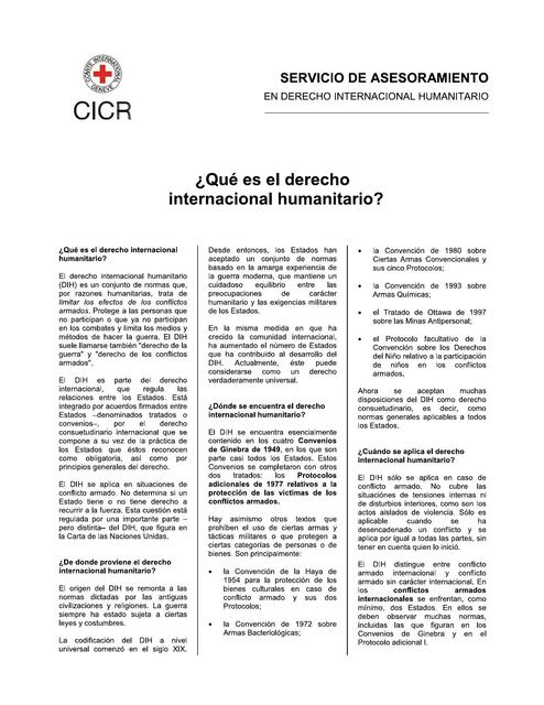 ¿Qué es el derecho internacional humanitario? | Maria Ángel | uDocz