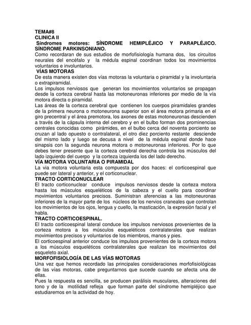 Síndromes Motores ┃AO8┃Clinica II | Ysaac Garcia | uDocz