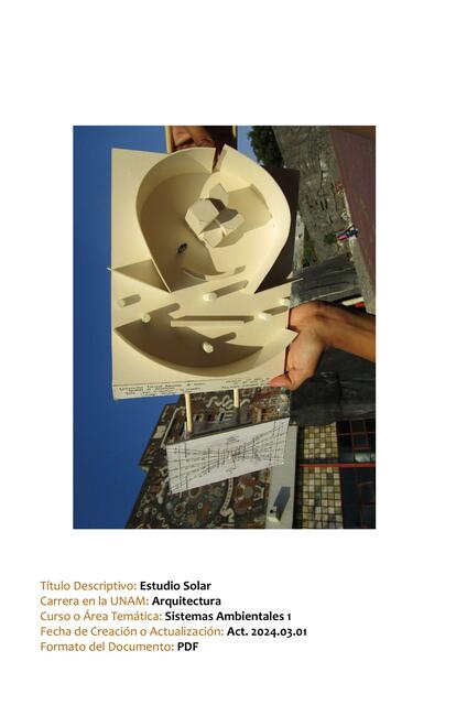 Como hacer un Estudio Solar en Maqueta Arq. | Omar Juárez Martínez | uDocz