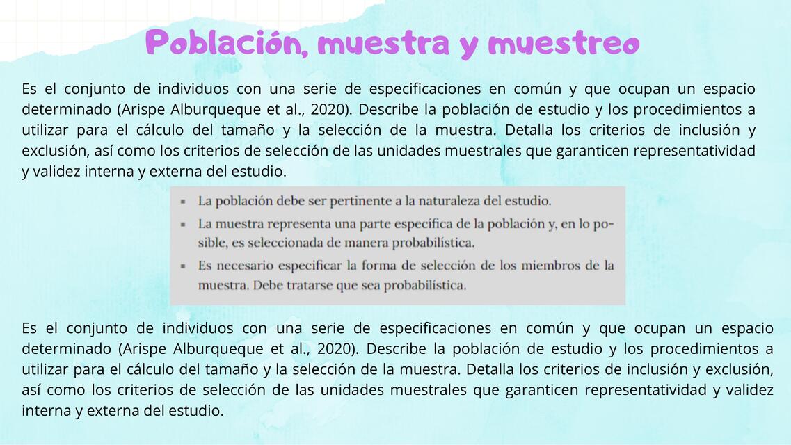 Población, muestra y muestreo | Erica AF | uDocz