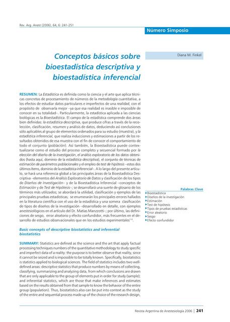 Conceptos Básicos sobre Bioestadística Descriptiva e Inferencial | Christa Lopez | uDocz