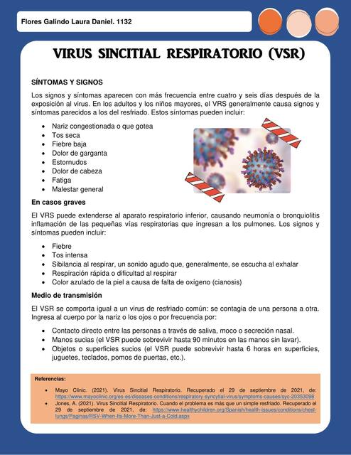 Virus Sincitial Respiratorio Signos Y Síntoma Iovanny Cruz Ojeda Udocz