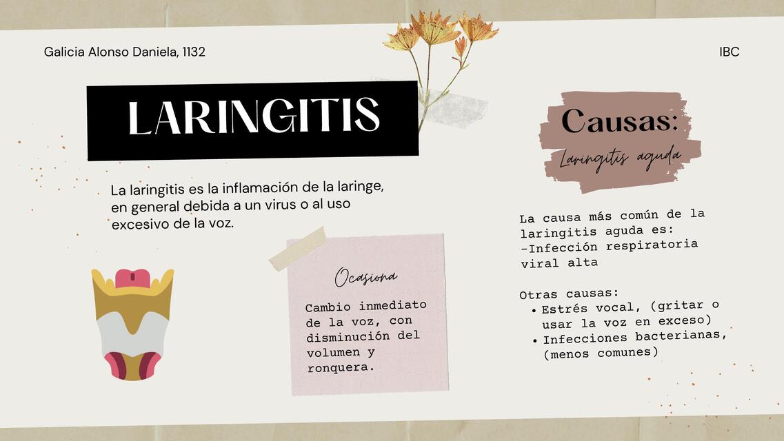 Laringitis causas, signos y síntomas | IOVANNY CRUZ OJEDA | uDocz