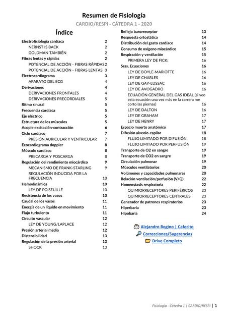 Resumen fisio cardio respiratorio | YUDOC.ORG | uDocz