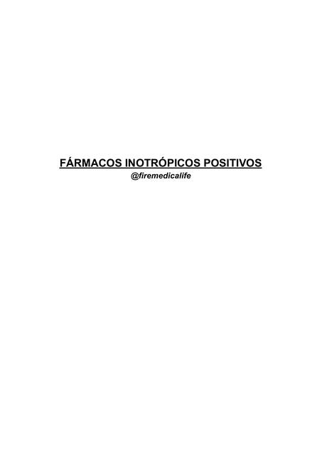 Fármacos inotrópicos positivos | drs.inmunoglobulinas | uDocz
