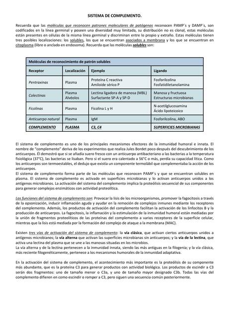 Sistema de complemento | IOVANNY CRUZ OJEDA | uDocz