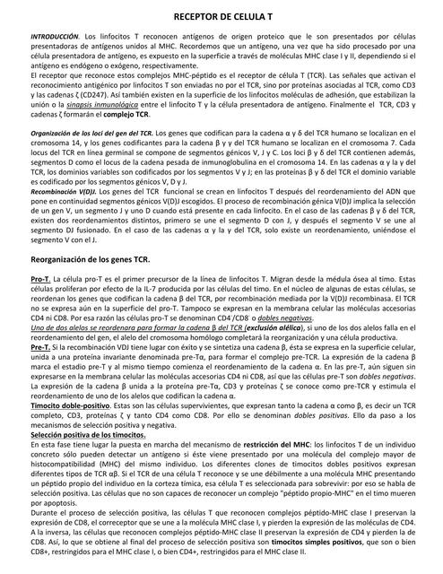 Receptor de célula T | IOVANNY CRUZ OJEDA | uDocz