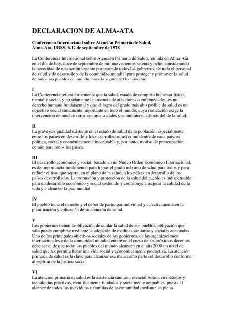 Declaración de ALMA- ATA | karla | uDocz