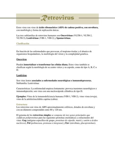 Retrovirus | Agustina | uDocz