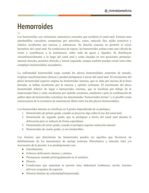 Hemorroides | Viviendo la medicina | uDocz