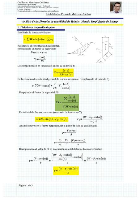 Analisis de Formulas Estabilidad Materiales Sueltos | Edwin Colque | uDocz