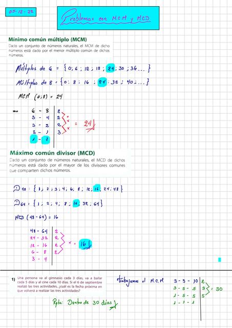Problemas con MCM Y MCD | Lalí | uDocz
