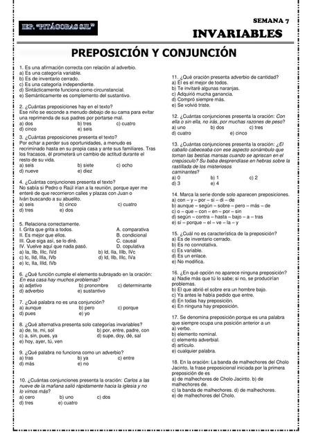 Preposición y conjunción | Lalí | uDocz