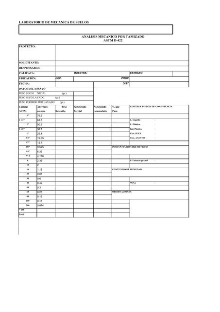 Análisis Mecánico por Tamizado | HEFER YORK JHINO CARRANZA CANO | uDocz
