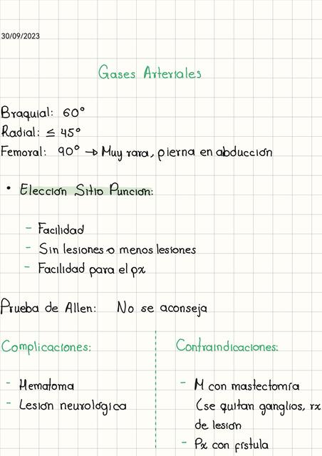 Gases Arteriales II | Enfermería M.I | uDocz