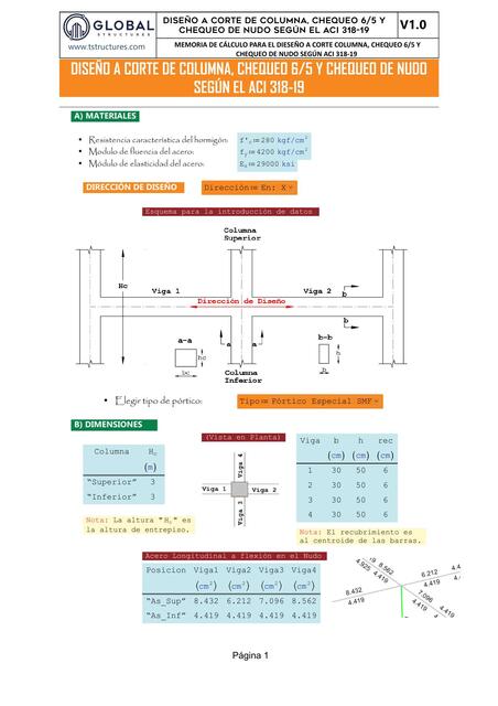 Diseño a Corte columna y chequeo de nudo | Ruben Balderrama | uDocz