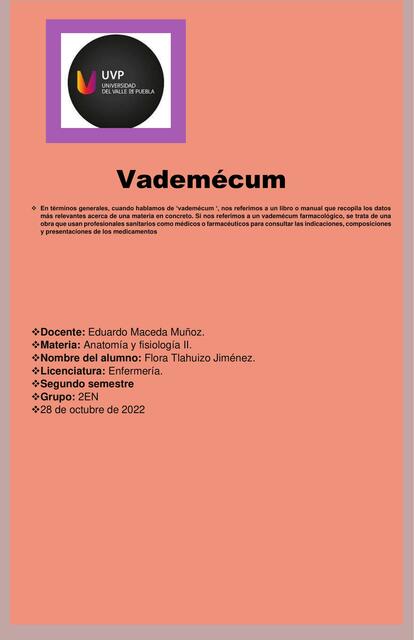 Vademécum | Flor Jiménez | uDocz