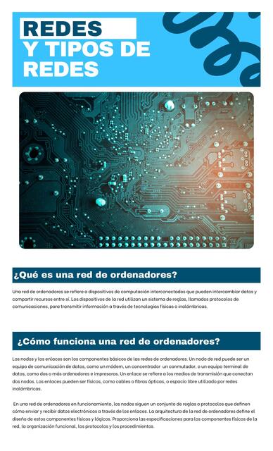 Redes y tipos de redes informáticas | Nicoleta | uDocz