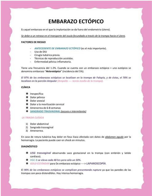 Embarazo Ectopico | Zoe Mandujano Potrero | uDocz Embarazo Ectopico | Zoe Mandujano Potrero | uDocz