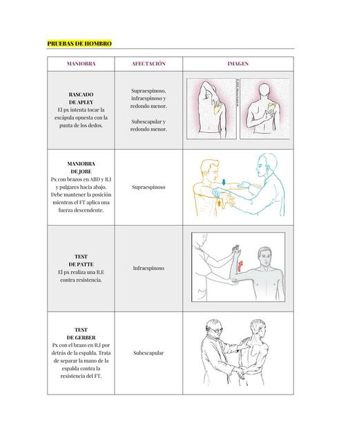 Pruebas ortopédicas de hombro | Physio Studies | uDocz