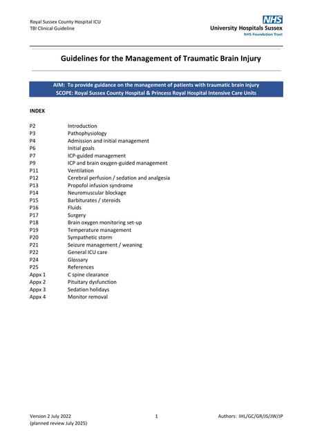 Guidelines for the Management of Traumatic Brain Injury | Monse ...
