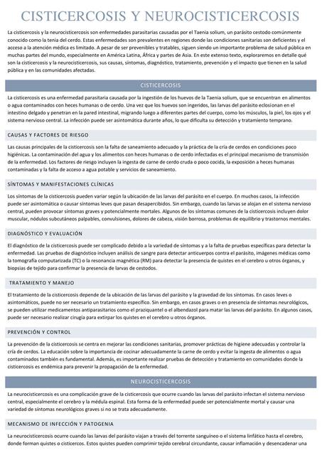 Cisticercosis y Neurocisticercosis | Celeste Codutti | uDocz