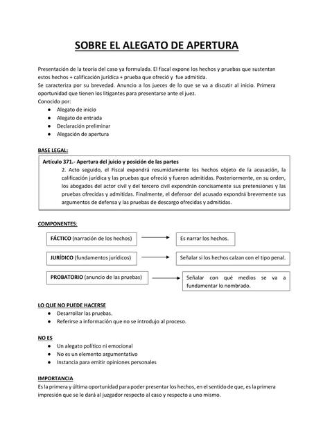 Sobre el alegato de apertura en el Proceso Penal | Lale | uDocz Sobre el alegato de apertura en el Proceso Penal | Lale | uDocz